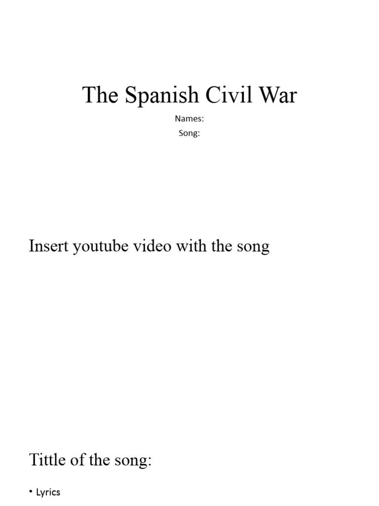 Spanish Civil War: Song Analysis & Facts | PDF