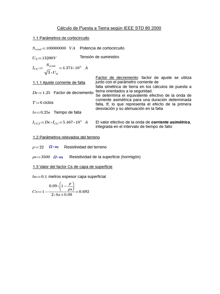 Calculo PAT Segun IEEE STD 80 2000 | Descargar gratis PDF | Ingeniería ...