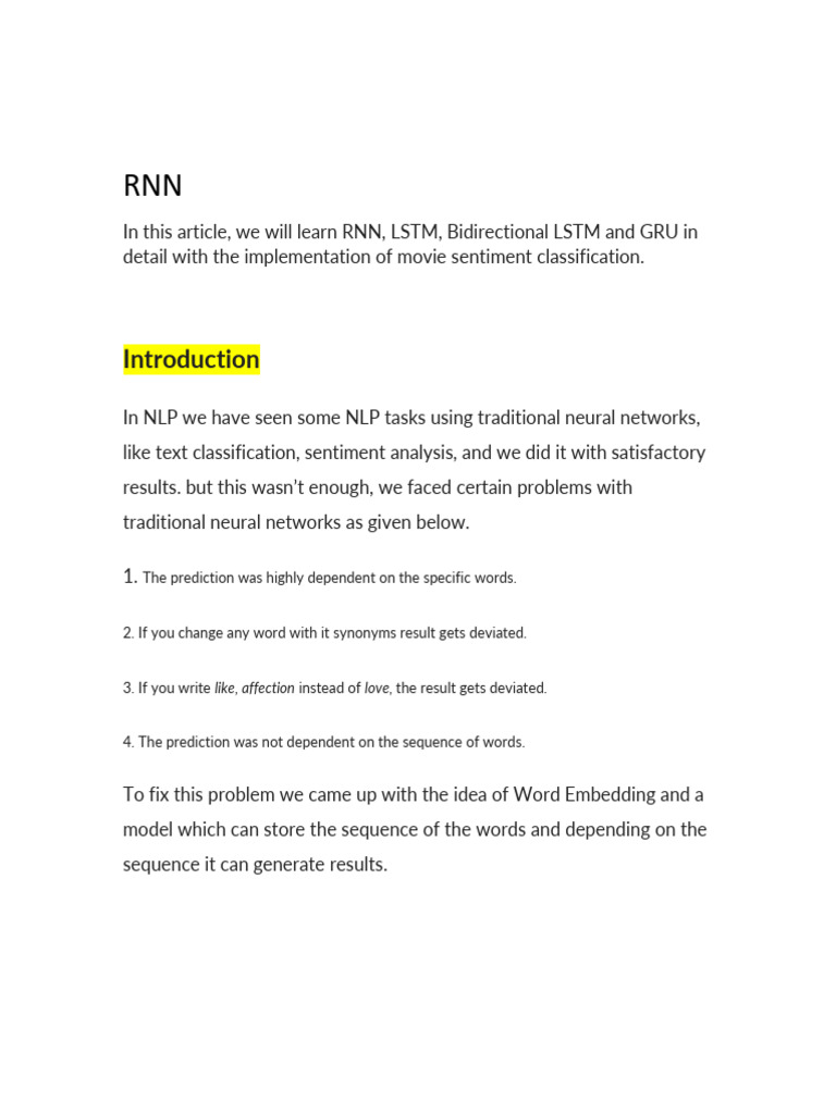 6 - RNN LSTM & Gru | PDF | Artificial Neural Network | Applied Mathematics
