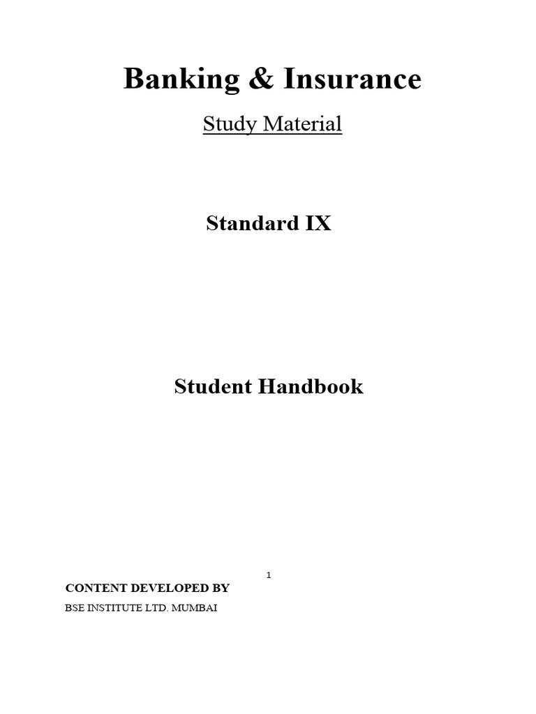 Banking & Insurance Study Guide IX | PDF | Banks | Reserve Bank Of India