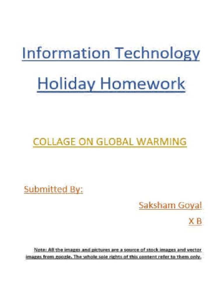 IT Holiday Homework Collage by Saksham Goyal X B | PDF