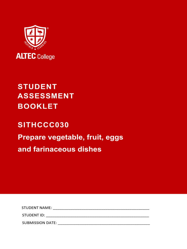 SITHCCC030 Student Assessment Guide | PDF | Pasta | Potato