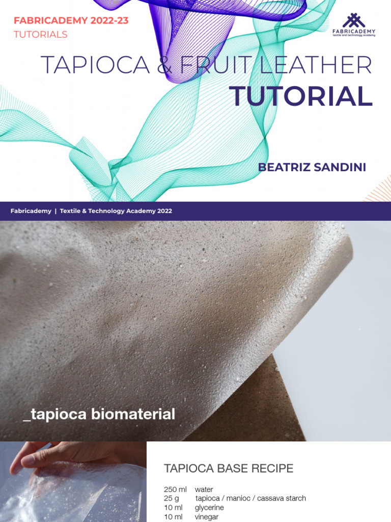 Tapioca & FruitLeather Recipes 2022-23 | PDF