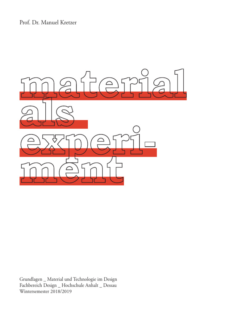 2019 - Material Als Experiment | PDF