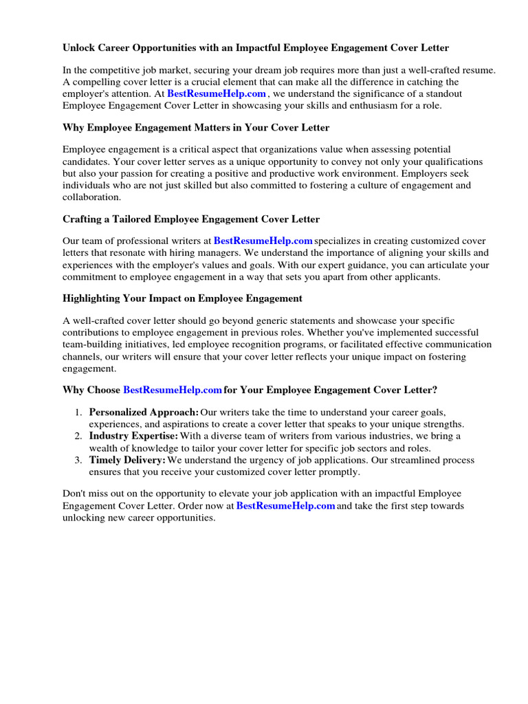 Crafting an Engaging Cover Letter | PDF | Employment | Experience
