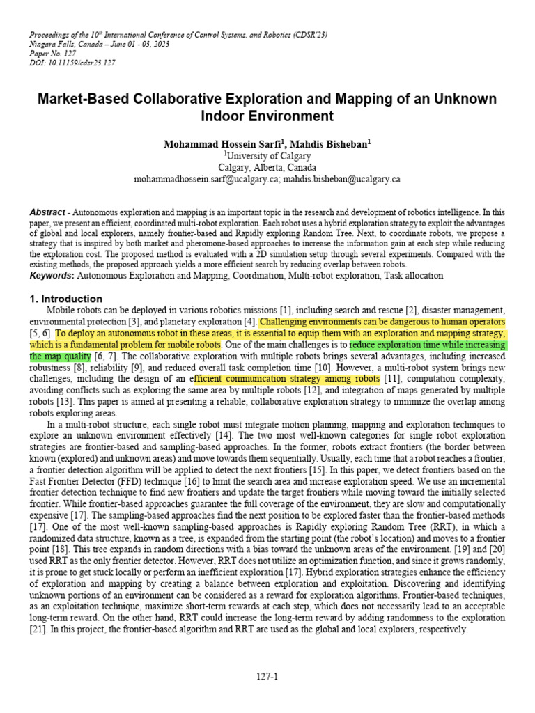 CDSR 127 | PDF | Cluster Analysis | Robot