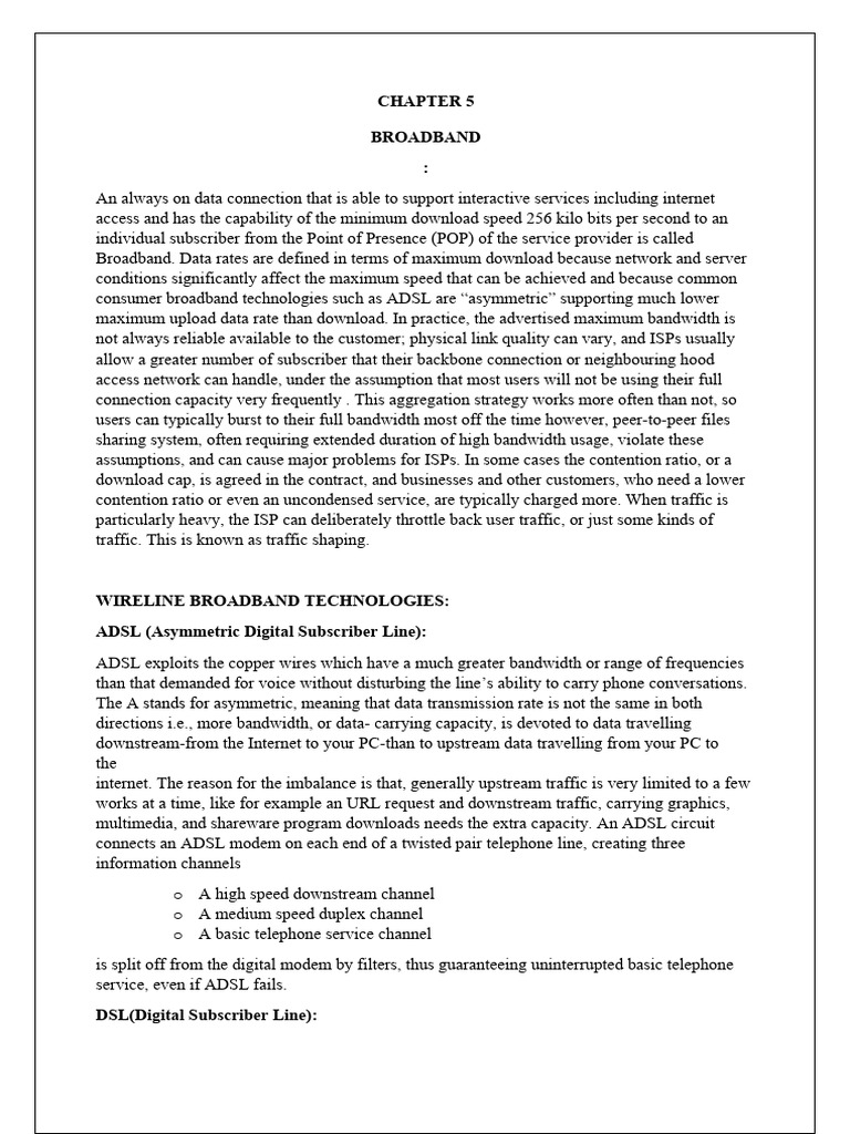 CHAPTER 5 | PDF | Digital Subscriber Line | Fiber To The X