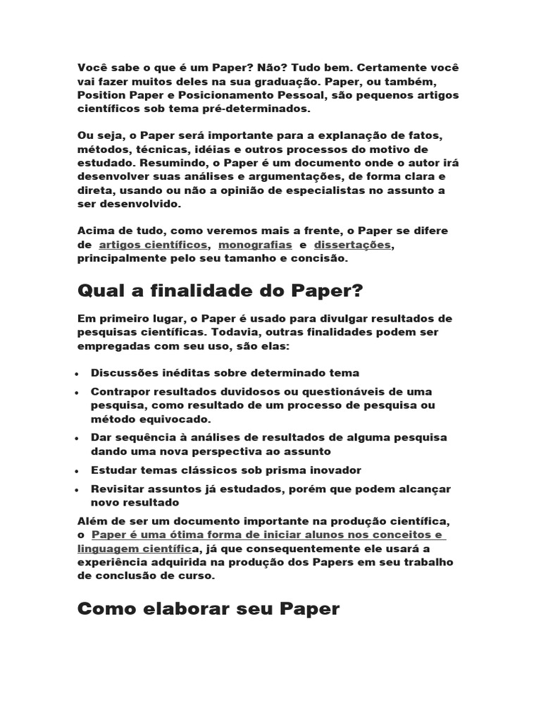 Orientações para Escrita Do Paper | PDF | Science | Método científico
