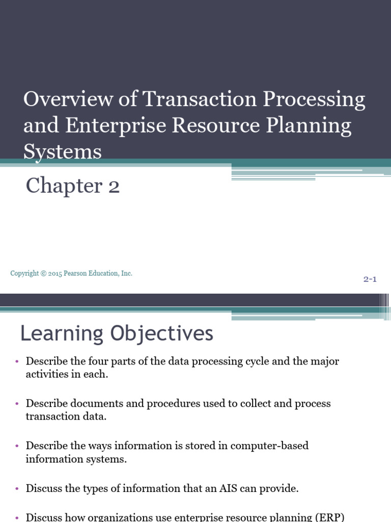 AEAIS Module 2 Overview of Transaction Processing and Enterprise Resource Planning Systems | PDF ...
