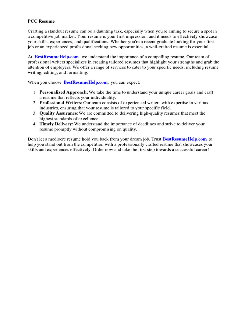PCC Resume Help | PDF | Recruitment | Résumé