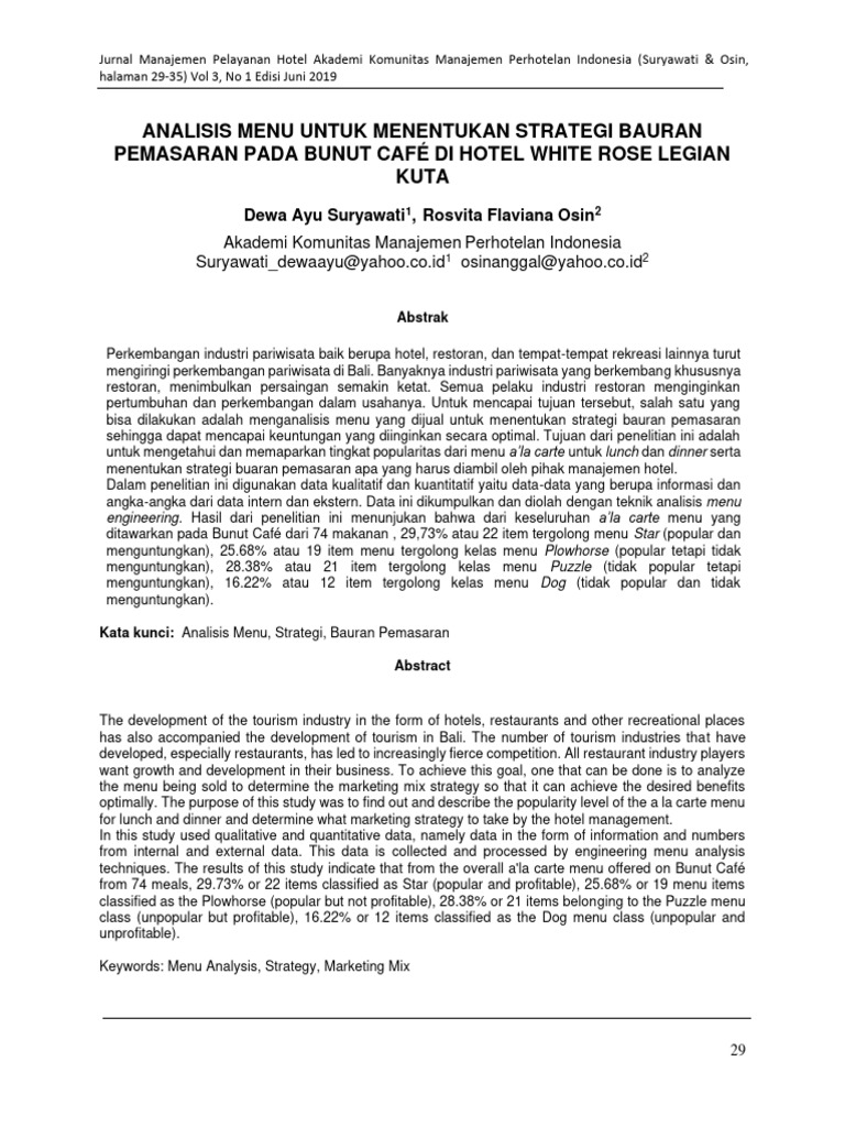 Analisis Menu Untuk Menentukan Strategi 8d2b96aa | PDF