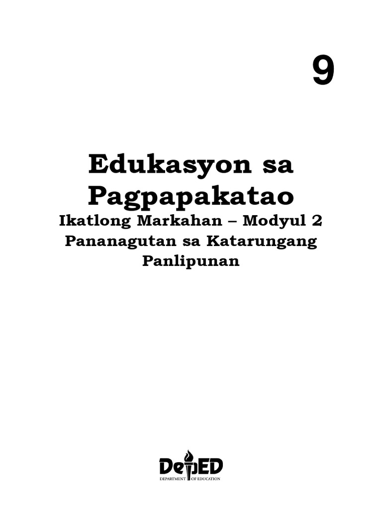 Edukasyon Sa Pagpapakatao: Ikatlong Markahan - Modyul 2 Pananagutan Sa ...