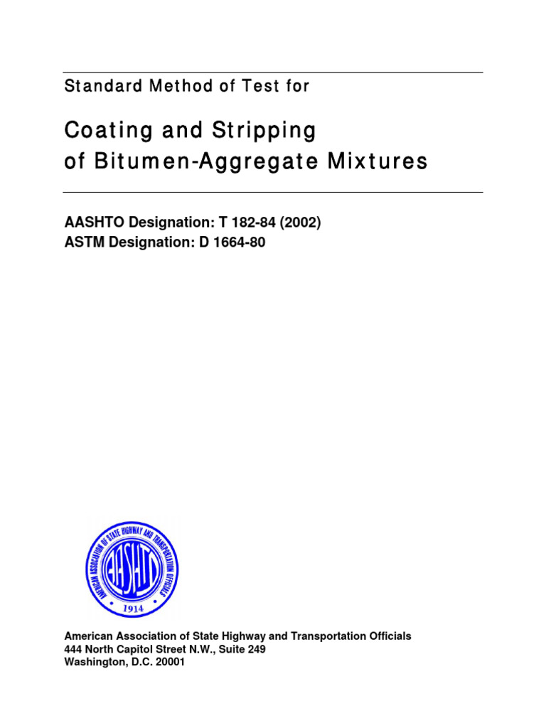 Aashto T 182-84 (2002) | PDF | Materials | Chemistry