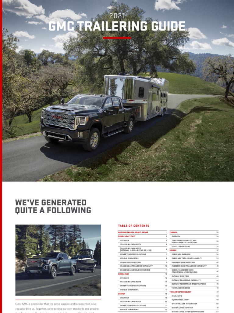 2021 GMC Trailering Capacity Guide | PDF | Land Transport | Vehicles