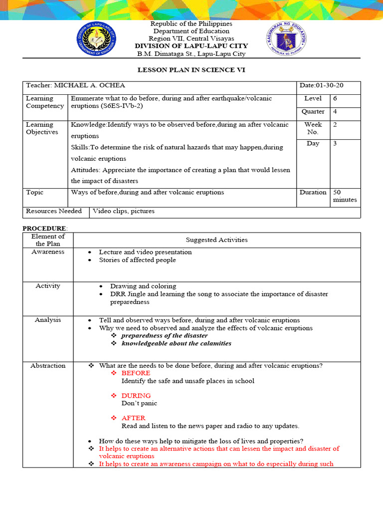 Science6 Q4 W2 D3 | PDF | Volcano | Emergency Management