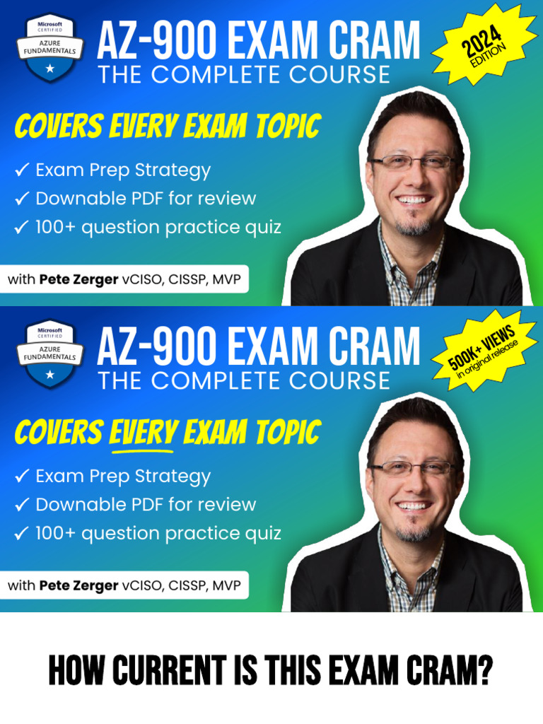 AZ-900 Exam Cram: Complete Course Guide | PDF | Cloud Computing ...