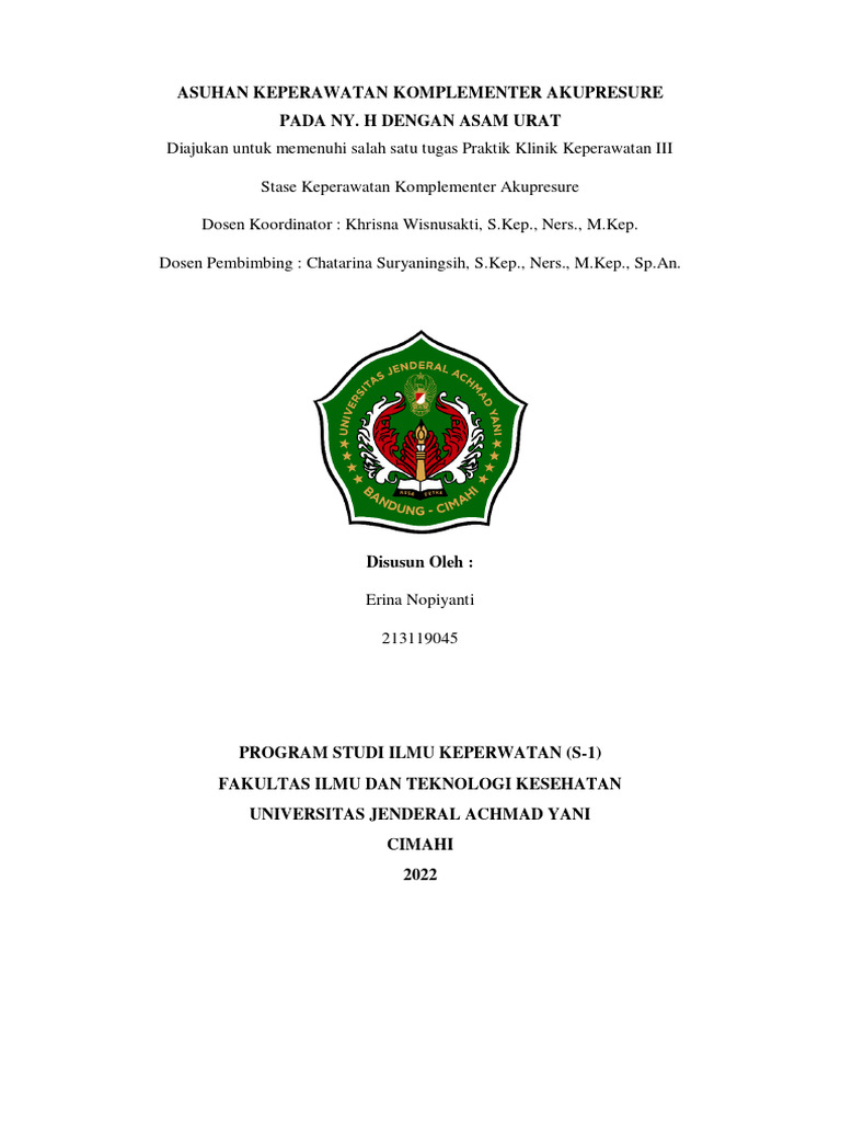 1.askep Komplementer Akupresure | PDF | Pengembangan Diri | Kesehatan Holistik