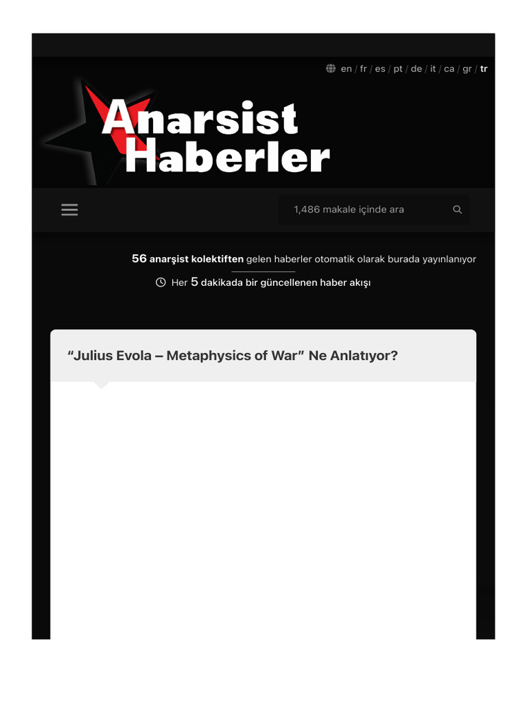 "Julius Evola - Metaphysics of War" Ne Anlatıyor? - Anarşist Haberler ? | PDF