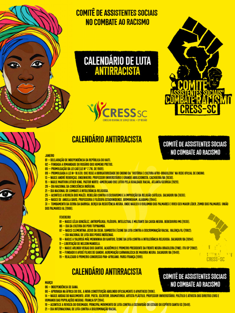 Calendario-Antirracista-02-2024-1 | PDF | Racismo | Discriminação e ...