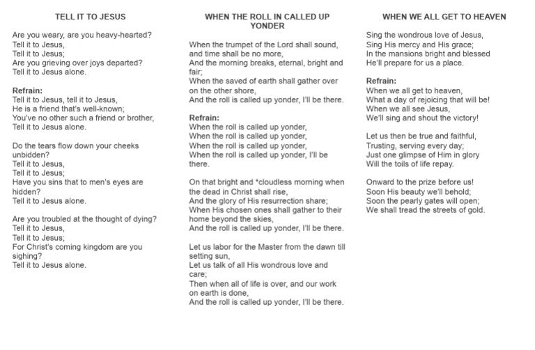 TELL IT TO JESUS | PDF | Jesus | Glory (Religion)