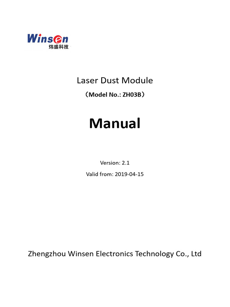 Zh03b Laser Dust Module v2 1 | PDF | Sensor | Bit