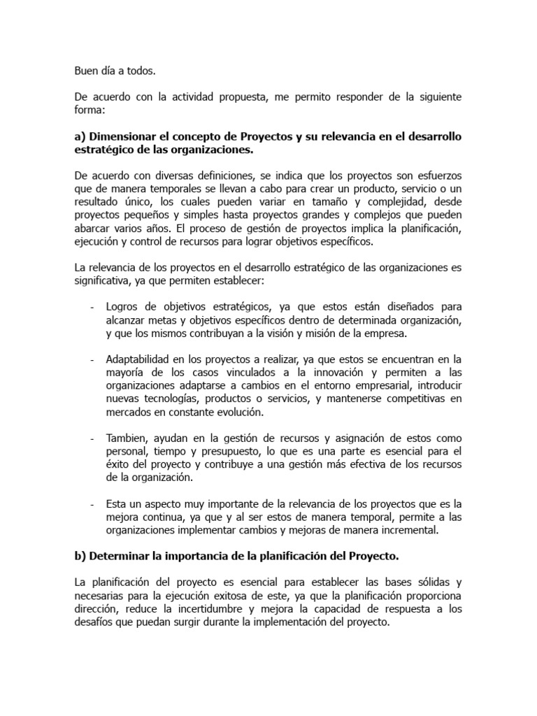 U1. Actividad de Aprendizaje para RA Participatory Forum Basic Concepts Project Management | PDF ...