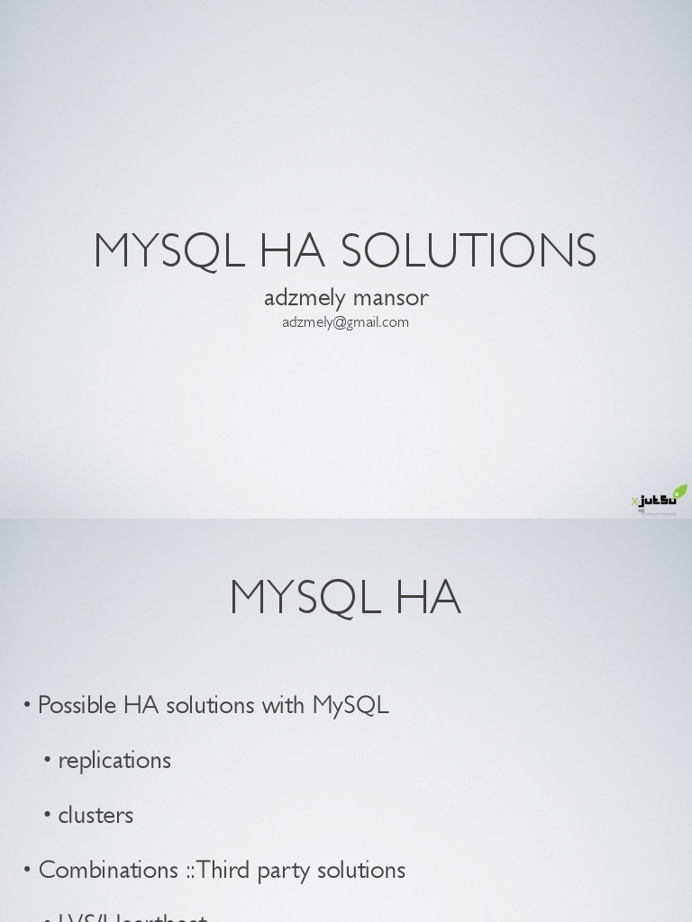 Mysql High Availability Pdf Replication Computing My Sql