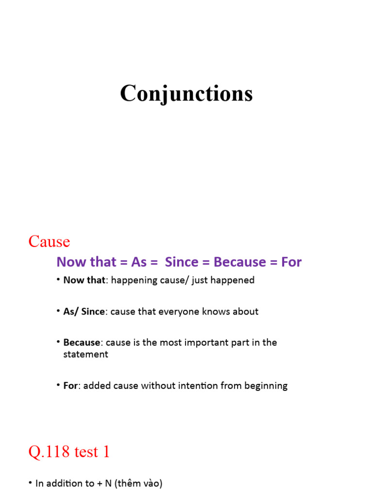 Conjunctions + Word Form | PDF