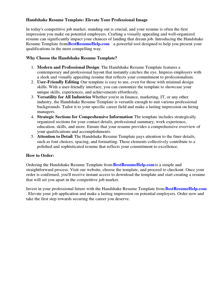Handshake Resume Template | PDF | Résumé