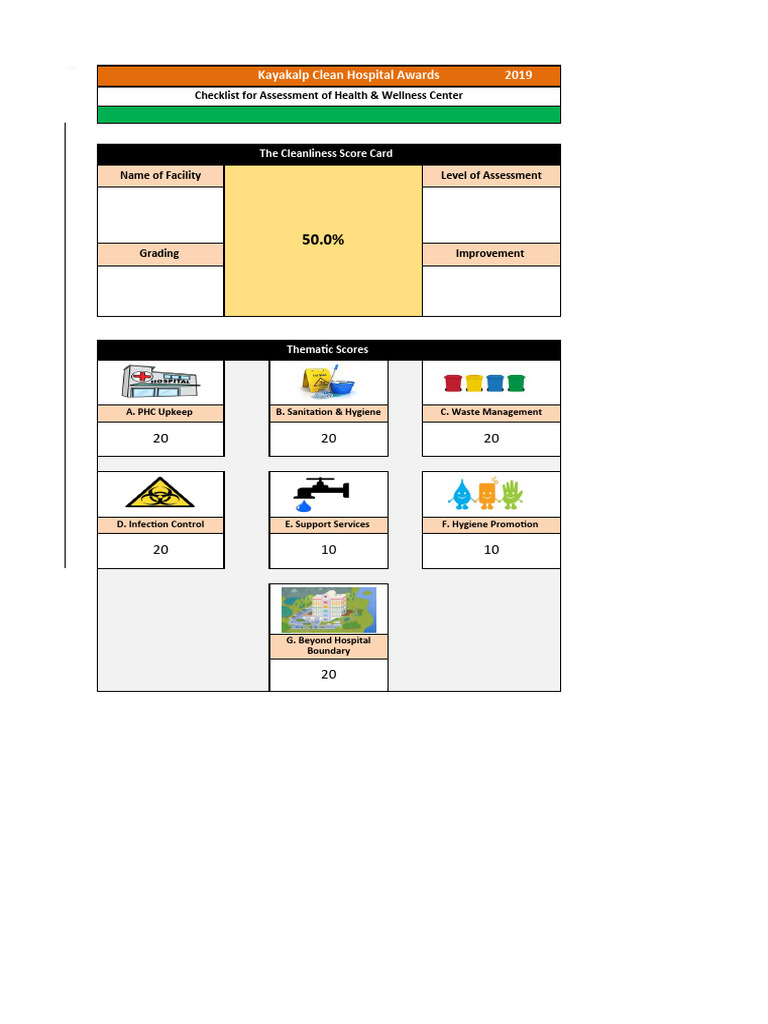 HWC Kayakalp Checklist - JUNE HWC | PDF | Hygiene | Waste Management