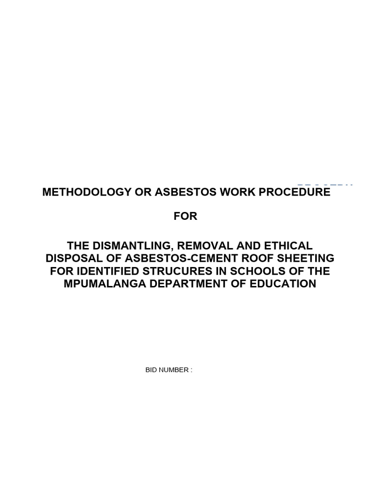 Updated Methodology or Asbestos Work Procedure Linient | PDF | Asbestos ...