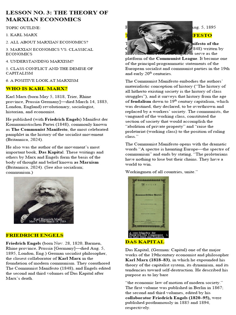 Lesson No. 3: The Theory of Marxian Economics | Download Free PDF ...