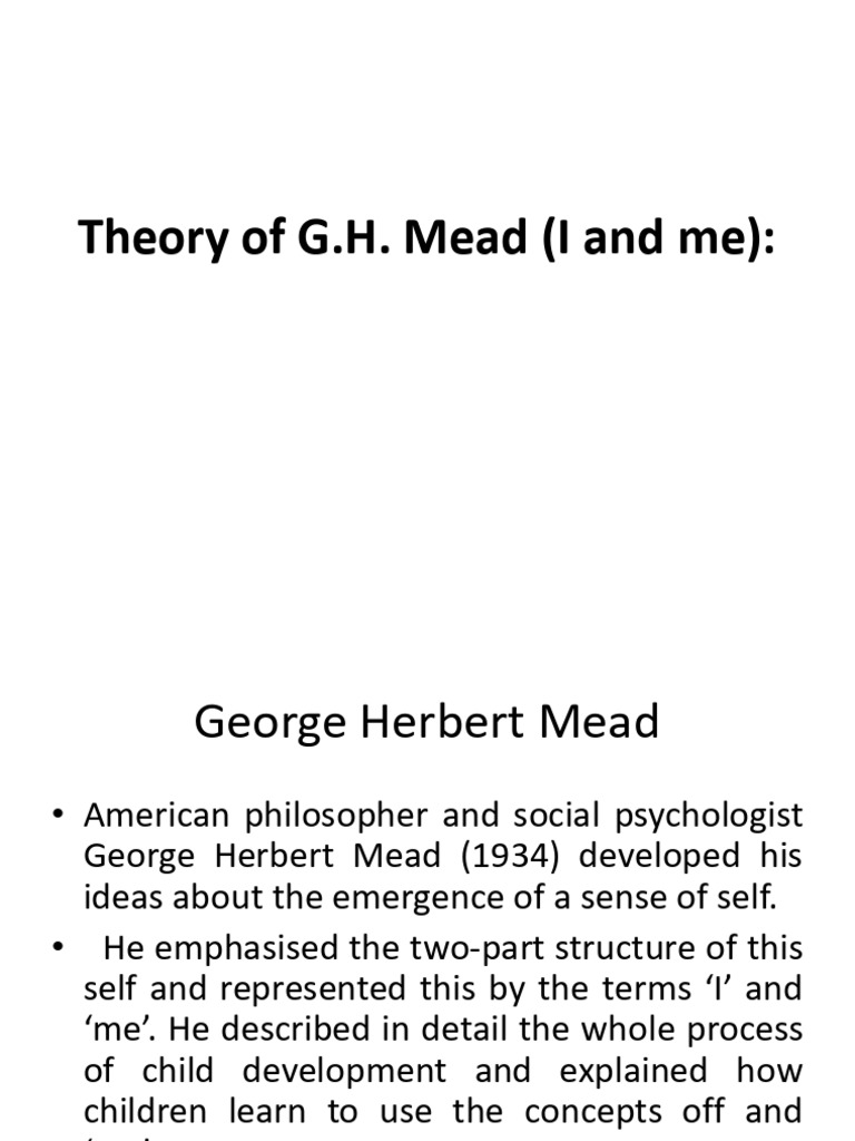 Theoryof Mead | PDF | Behavioural Sciences | Psychology