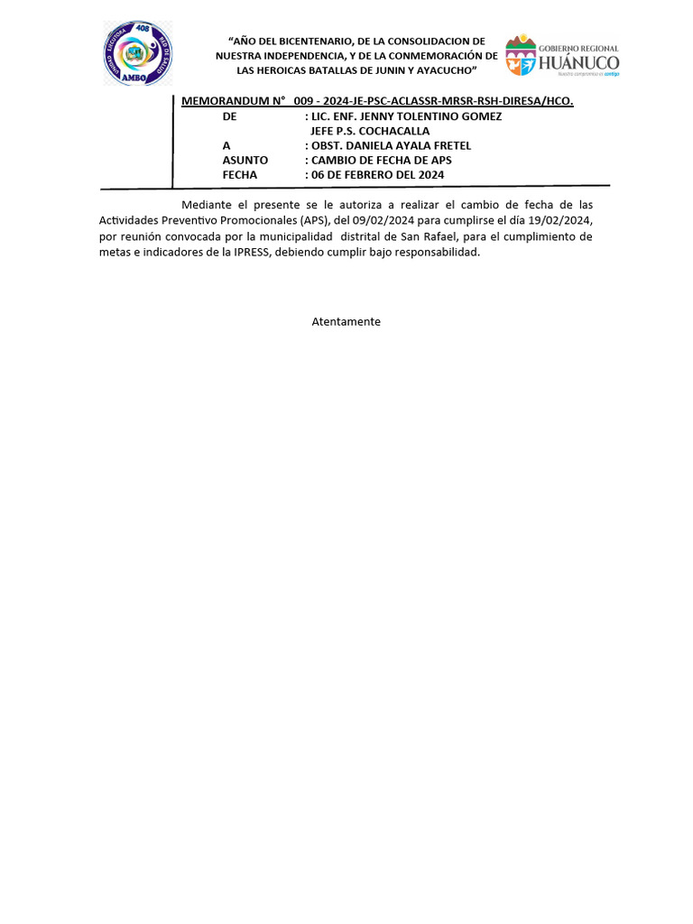 Cambios y Encargaturas en DIRESA 2024 | PDF | Salud pública | Cuidado de la salud