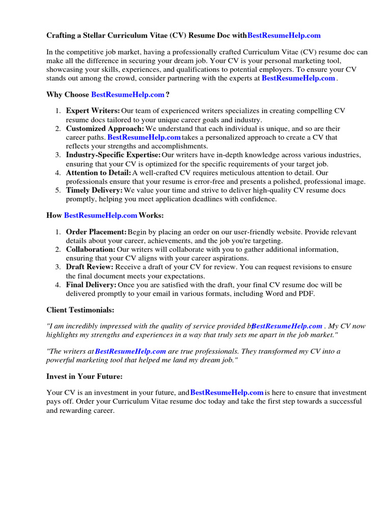 Curriculum Vitae Resume | PDF | Résumé | Curriculum
