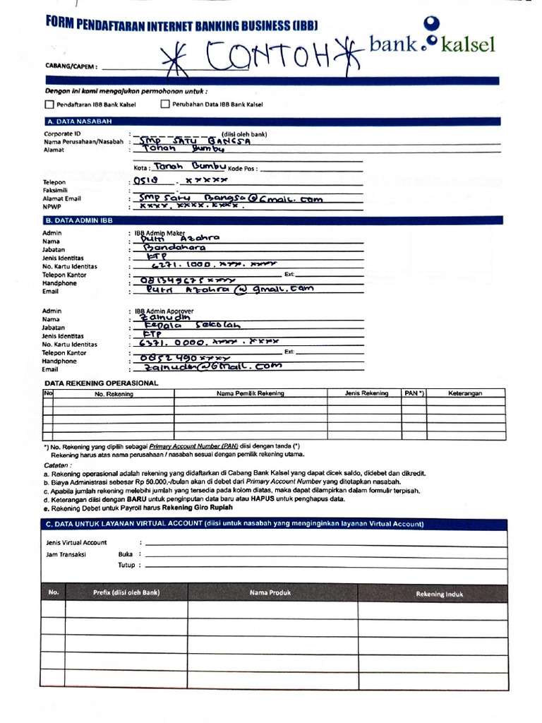 Contoh Form IBB | PDF