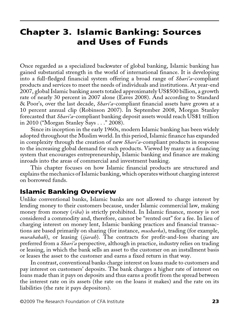 Chapter 3 Islamic Banking Sources And Uses Of Funds Pdf Islamic