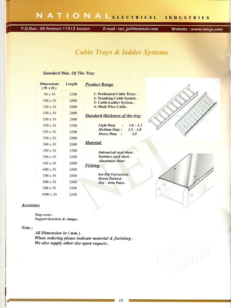 Cable Trays Specification | PDF