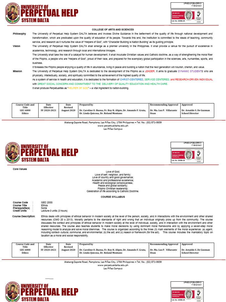 Syllabus Ethics | PDF | Learning | Morality
