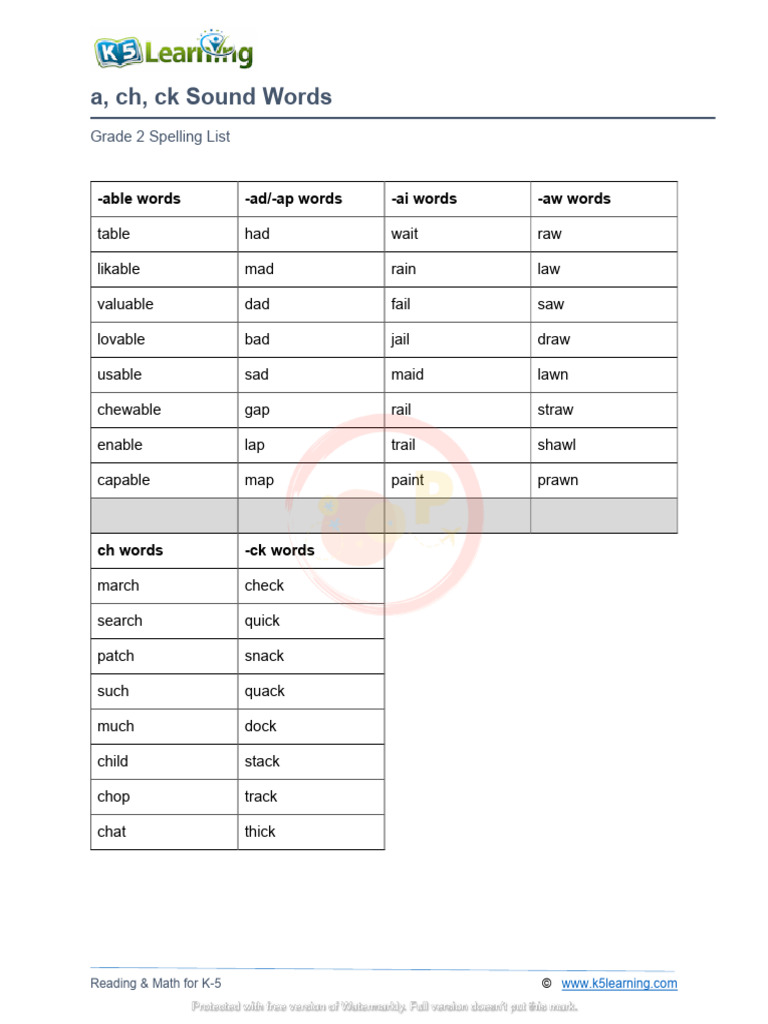 grade-2 sound-words 6pg | PDF
