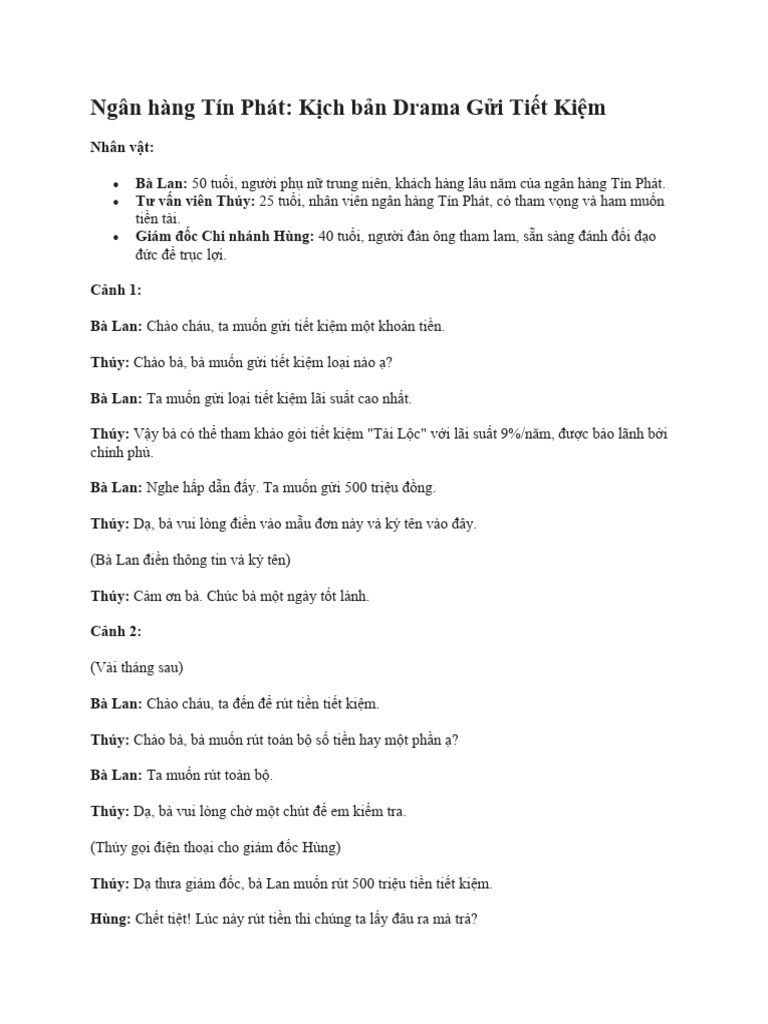 Tình Huống Mô Phỏng NHTM | PDF