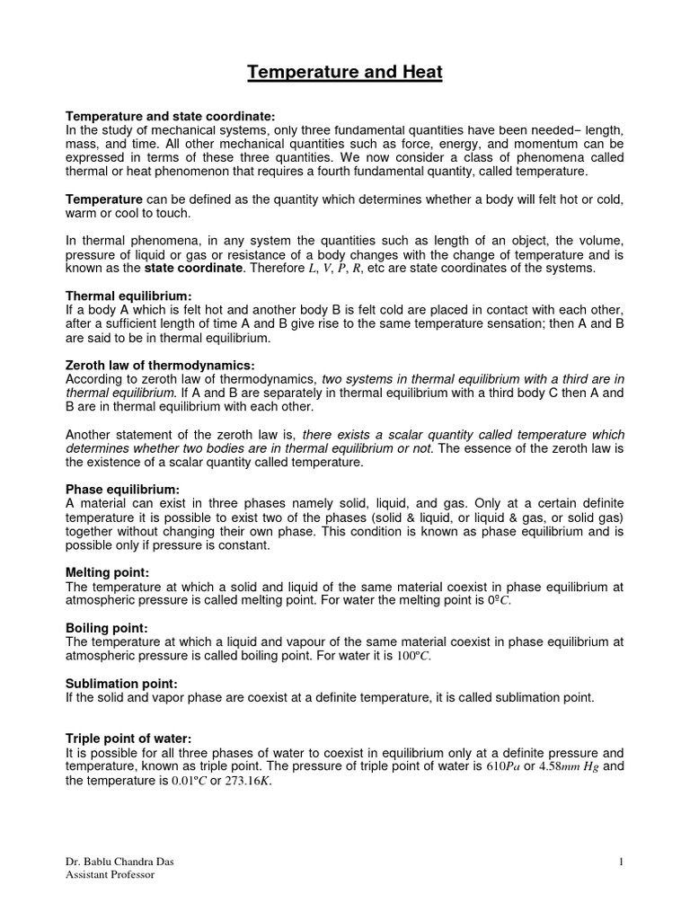 Chapter-6 Temperature - Heat | PDF | Gases | Temperature