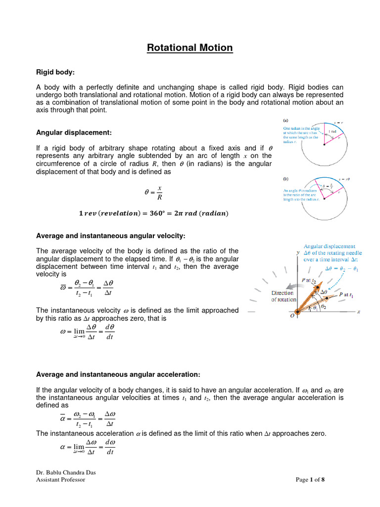 Chapter-5 Rotational Motion | PDF | Torque | Rotation Around A Fixed Axis