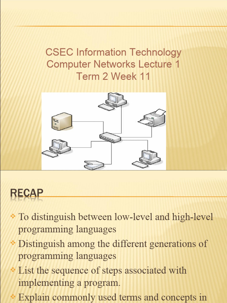 CSEC IT NOTES - Term 2 Week 11 - Computer Networks Lecture 1 | PDF ...