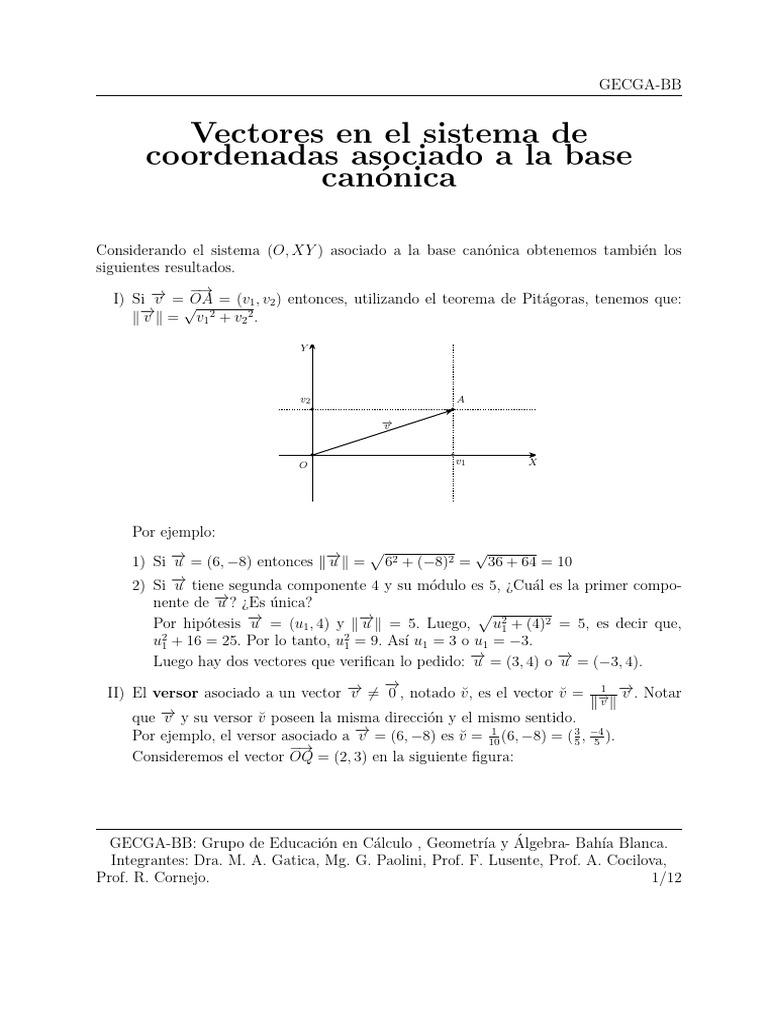 Vectores y Producto Escalar | PDF | Vector Euclidiano | Escalar (Matemáticas)