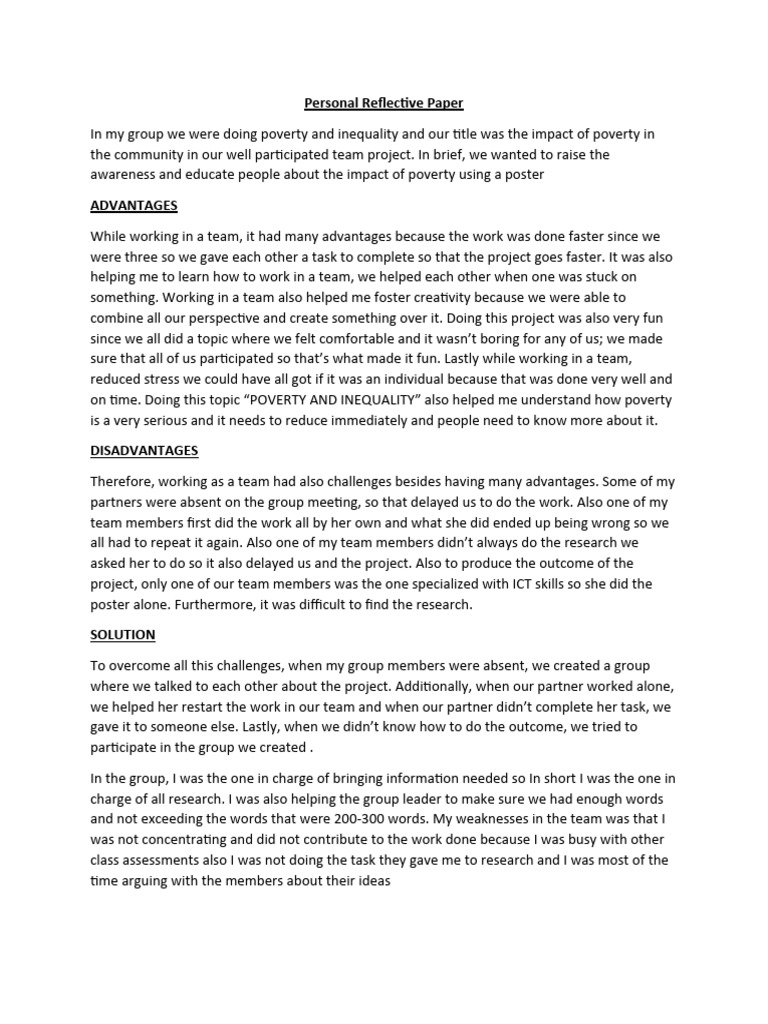 Personal Reflective Paper of Keren | PDF | Cognition | Social Psychology