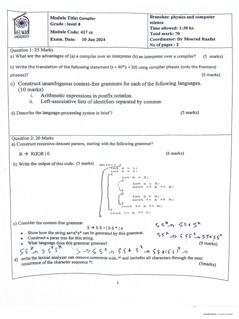 Compiler, ToC - Cs&Physics | PDF