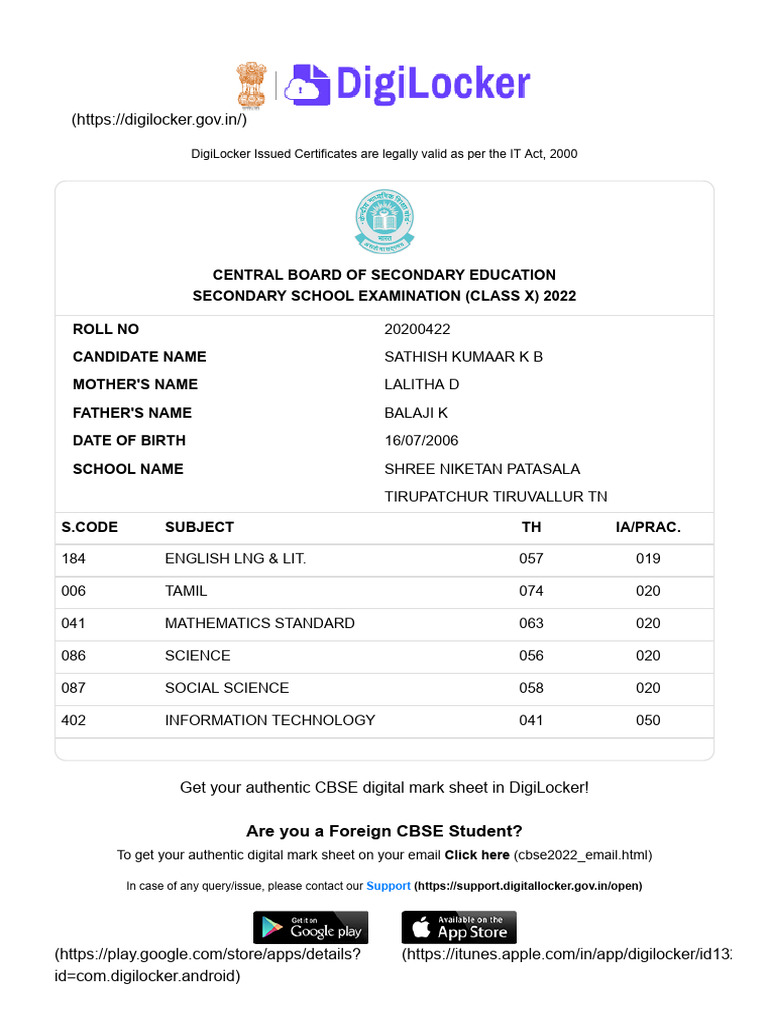 CBSE TERM 2 Xth 2022 Result | PDF