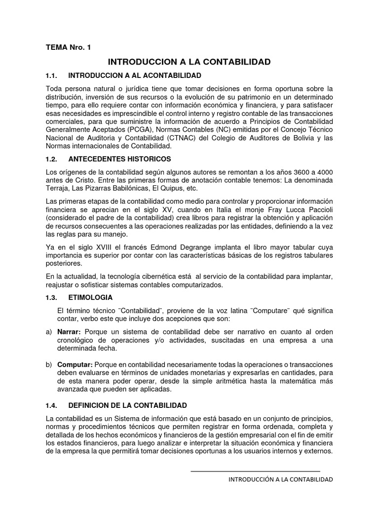 Tema 1 Introducción A La Contabilidad | Descargar gratis PDF | Contabilidad | Estado financiero