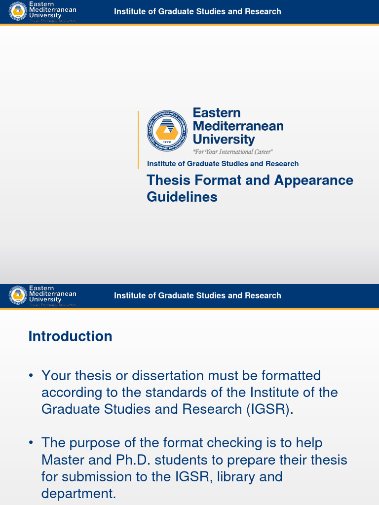 Thesis Format and Appearance Guidelines | PDF